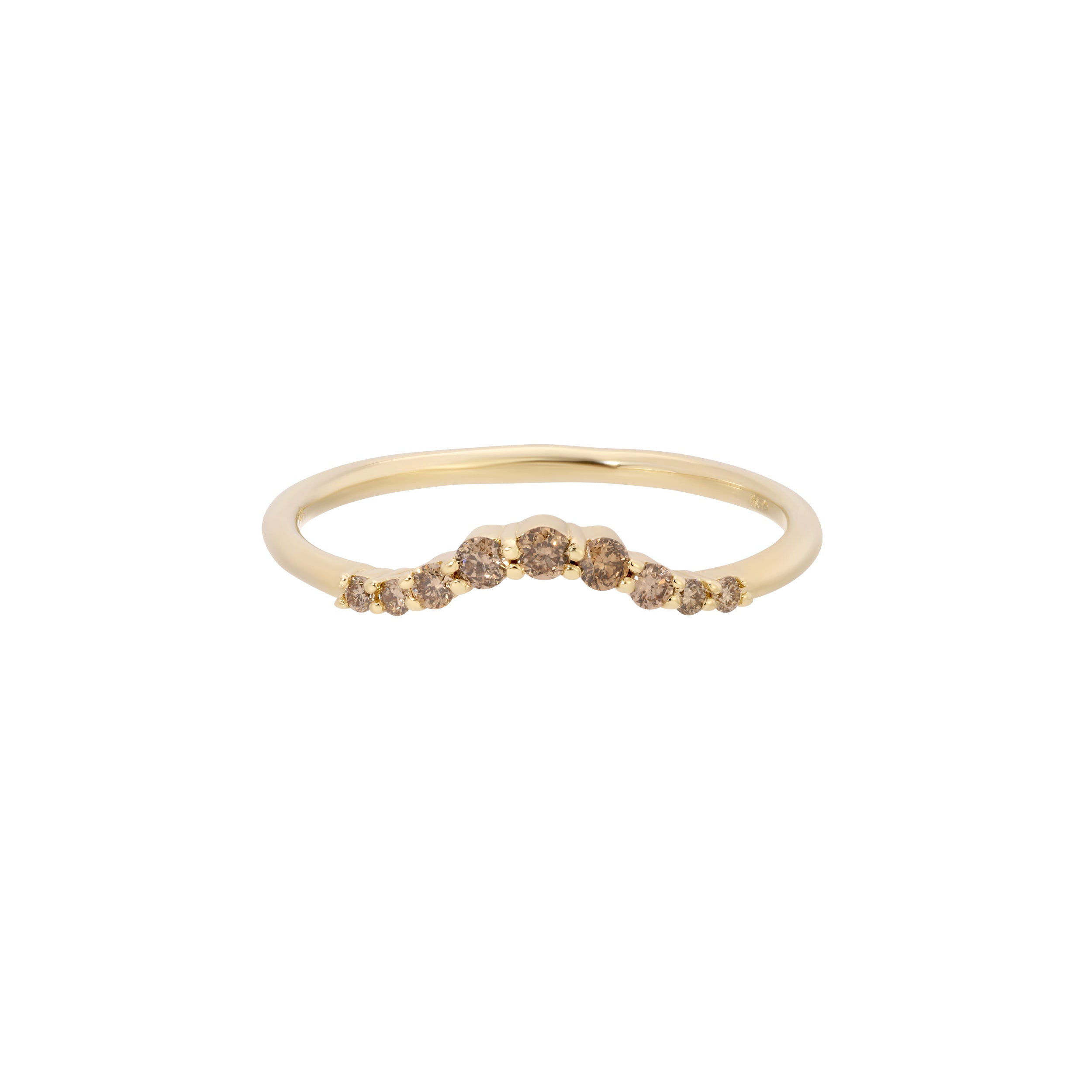 Champagne Diamond Ripple Arch Band
