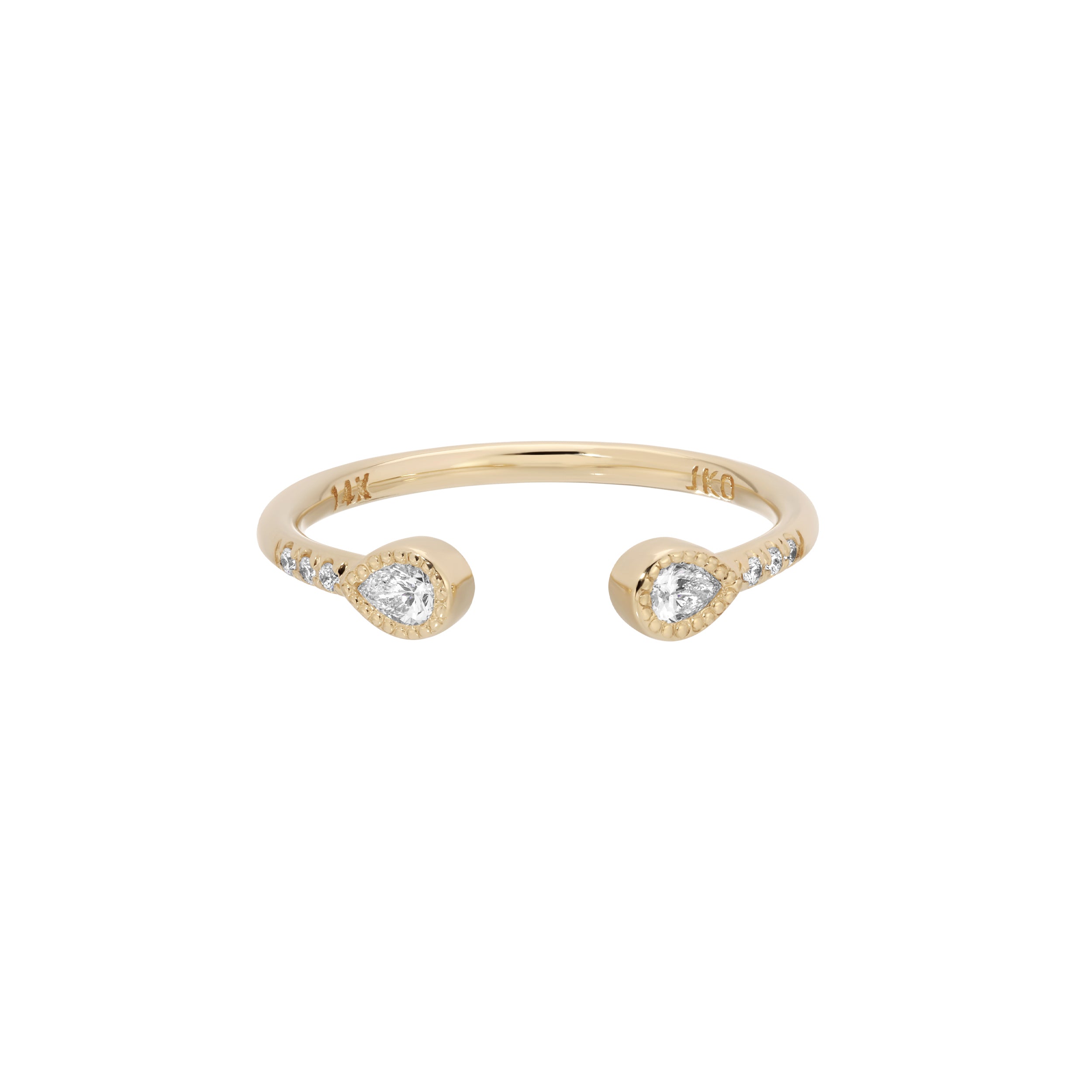 Pear Diamond Equilibrium Cuff Ring