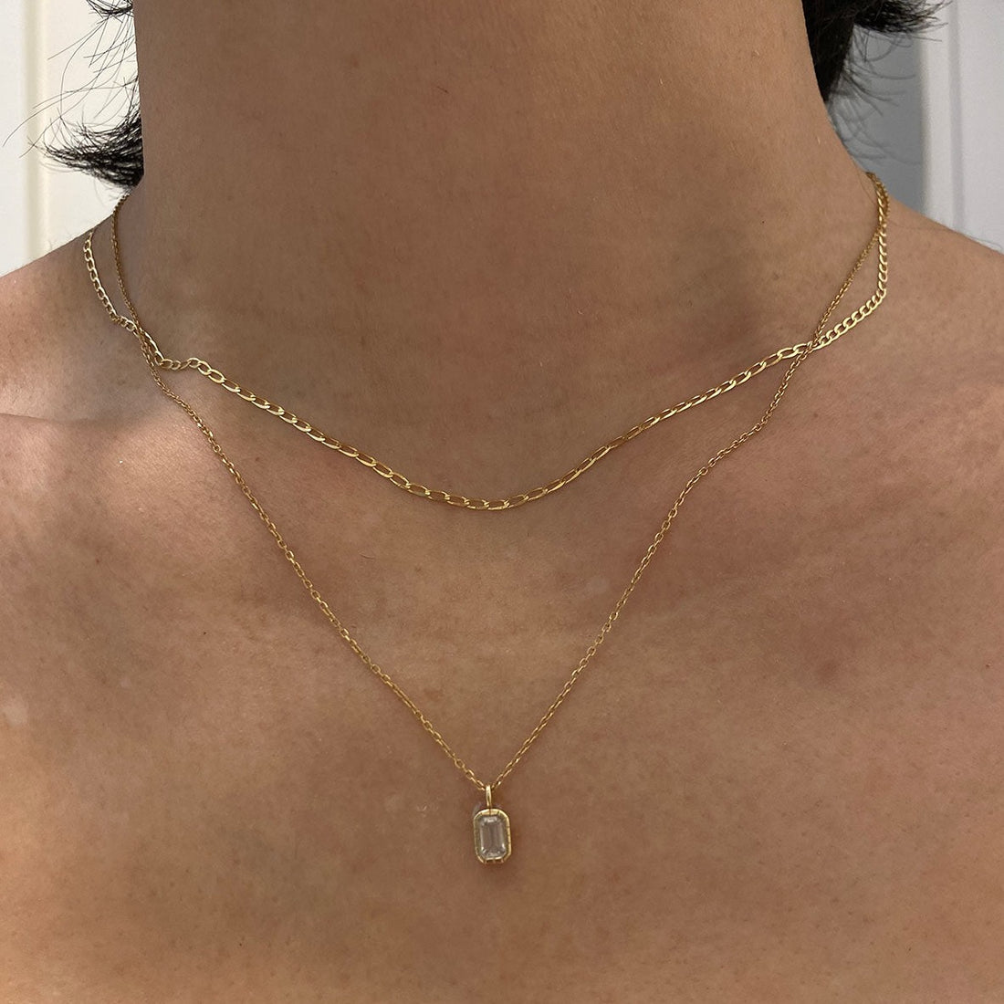 14K Large Link Open Figaro Gold Chain Necklace