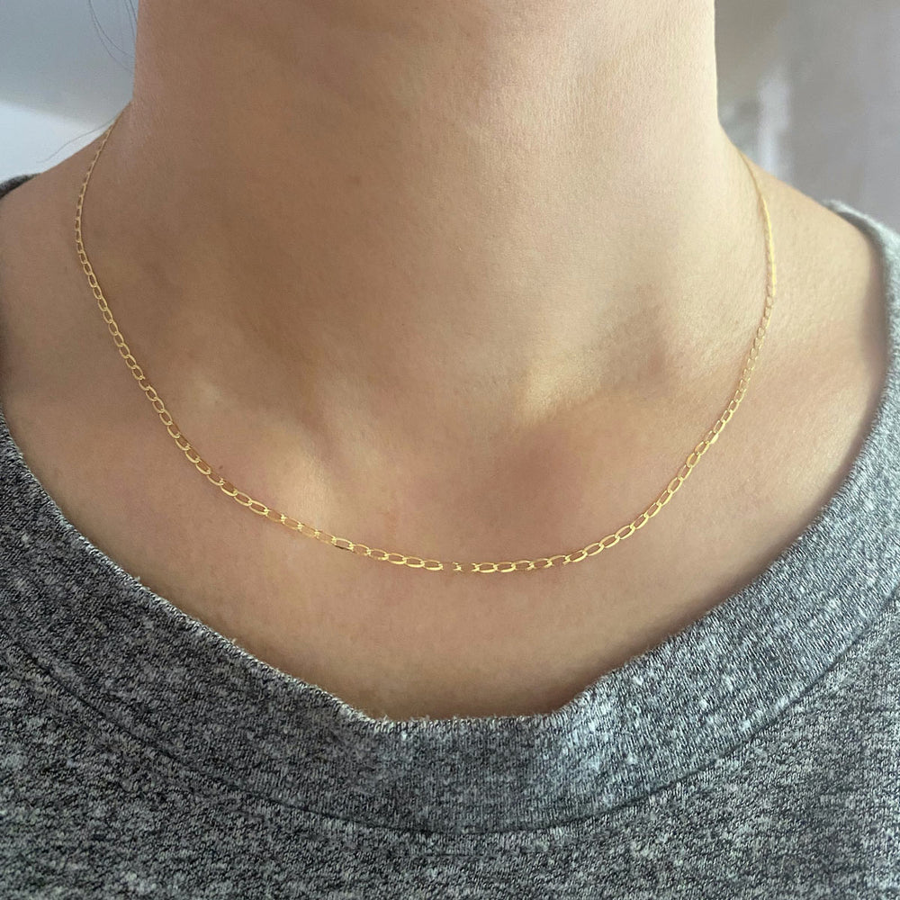 14K Large Link Open Figaro Gold Chain Necklace