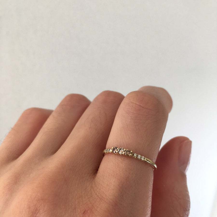 Equilibrium 3 Champagne Diamond Ring