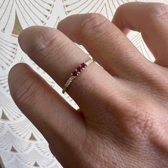 3 Ruby Equilibrium Ring
