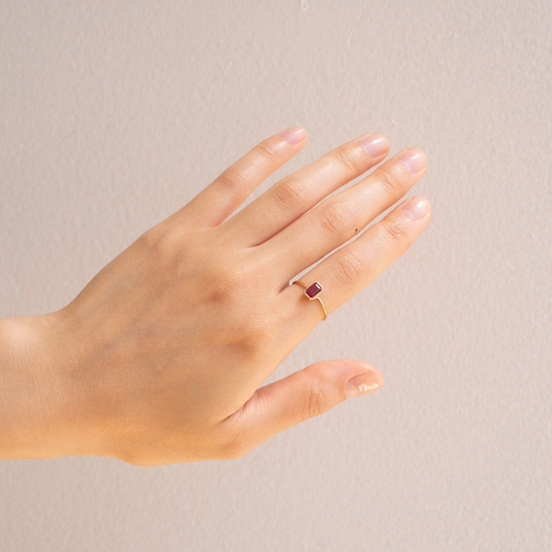 Emerald Cut Ruby Wisp Ring