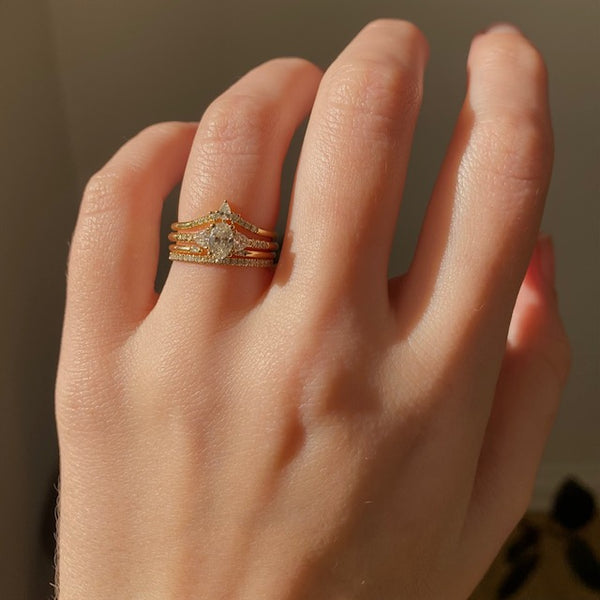 Trillion Equilibrium Oval Diamond Ring