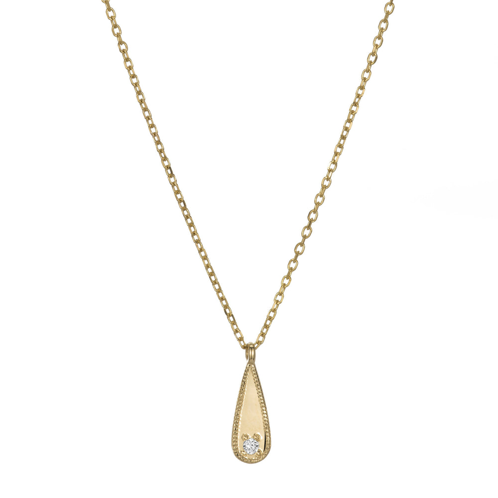 Long Teardrop Diamond Mirror Pendant