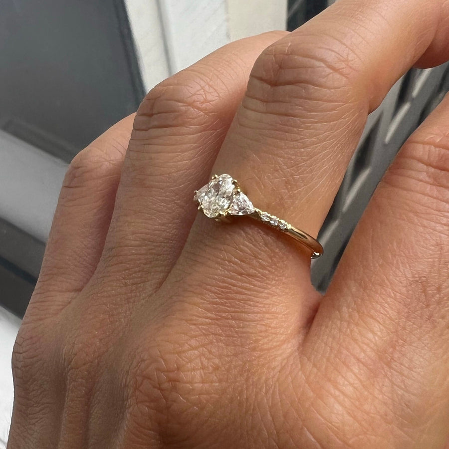 Trillion Equilibrium Oval Diamond Ring
