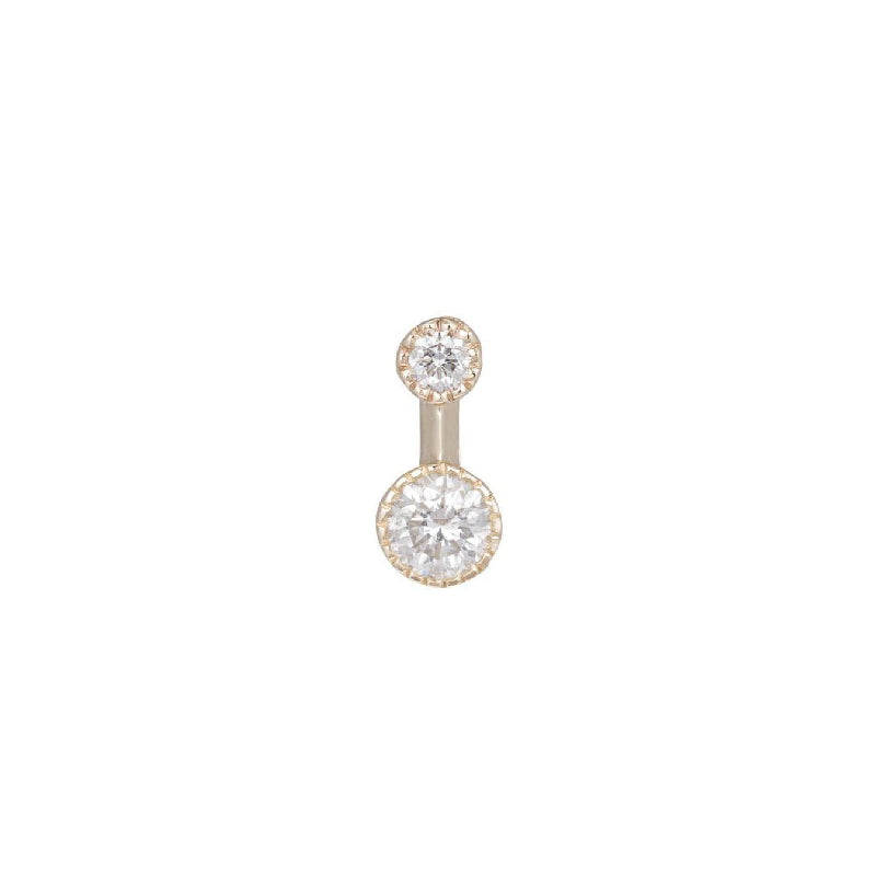 Round White Diamond Drop Stud (Single)