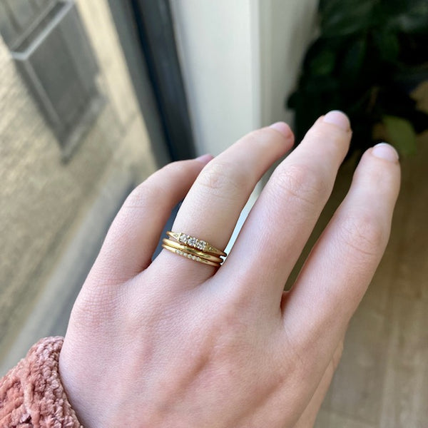 White Semi Pave Ring