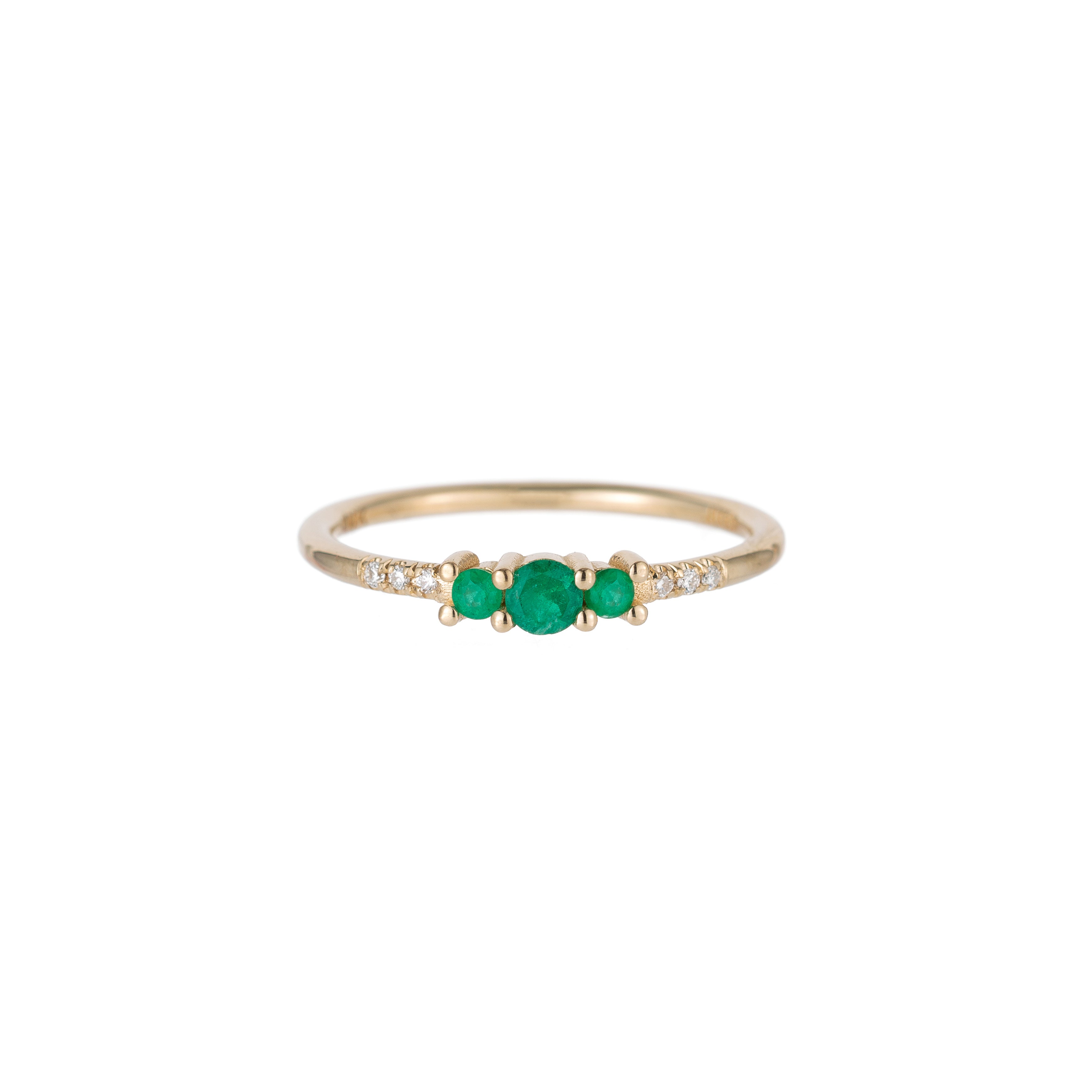 Emerald Trio Equilibrium Ring